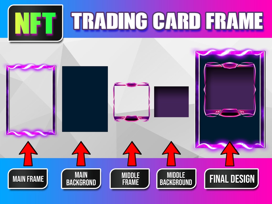 NFT TRADING CARD Frame Transparent Background Digital | Etsy