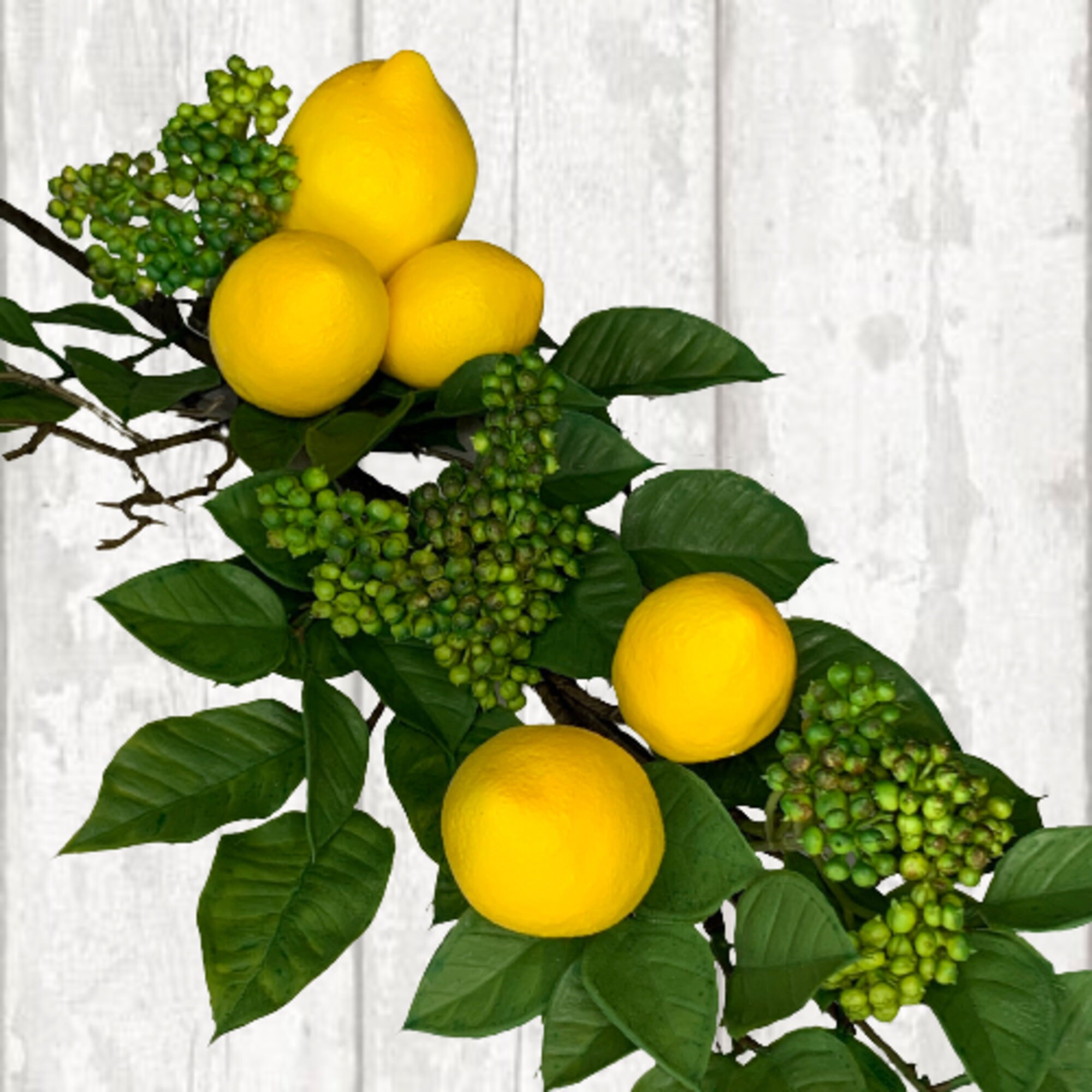 Artificial Lemon Spray with Greenery Branch Bouquet Home - Etsy Nederland