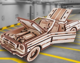 3d Wood Car Puzzle | Etsy