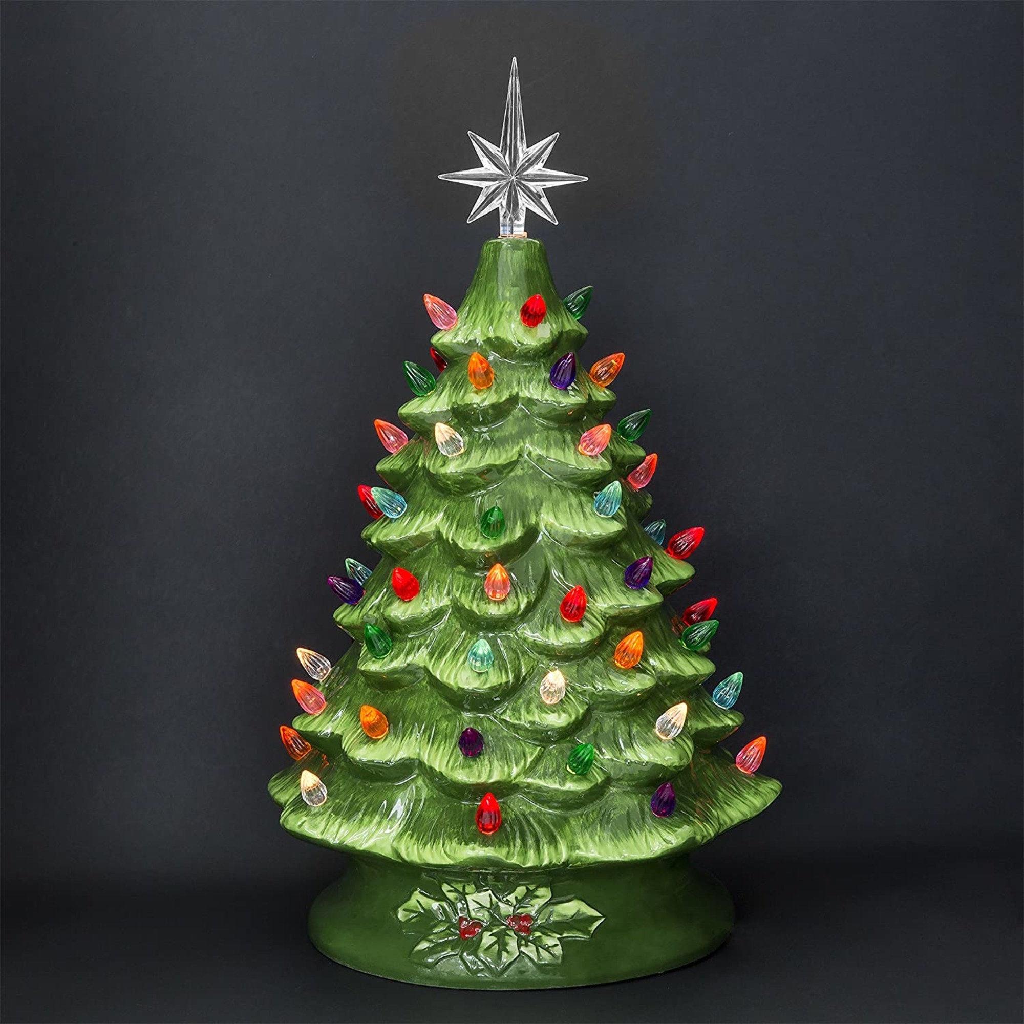 Christmas Ceramic Christmas Tree Hand-painted Small Ceramic Tabletop ...