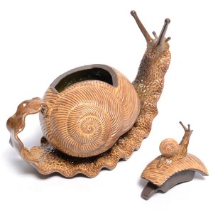 Handmade Ceramic Snail Tea Set: Pottery Teapot, Cups, Creamer - Etsy