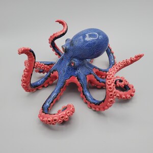 Ceramic Octopus Sculpture, Multicolored, Blue, Pink, Tentacles ...