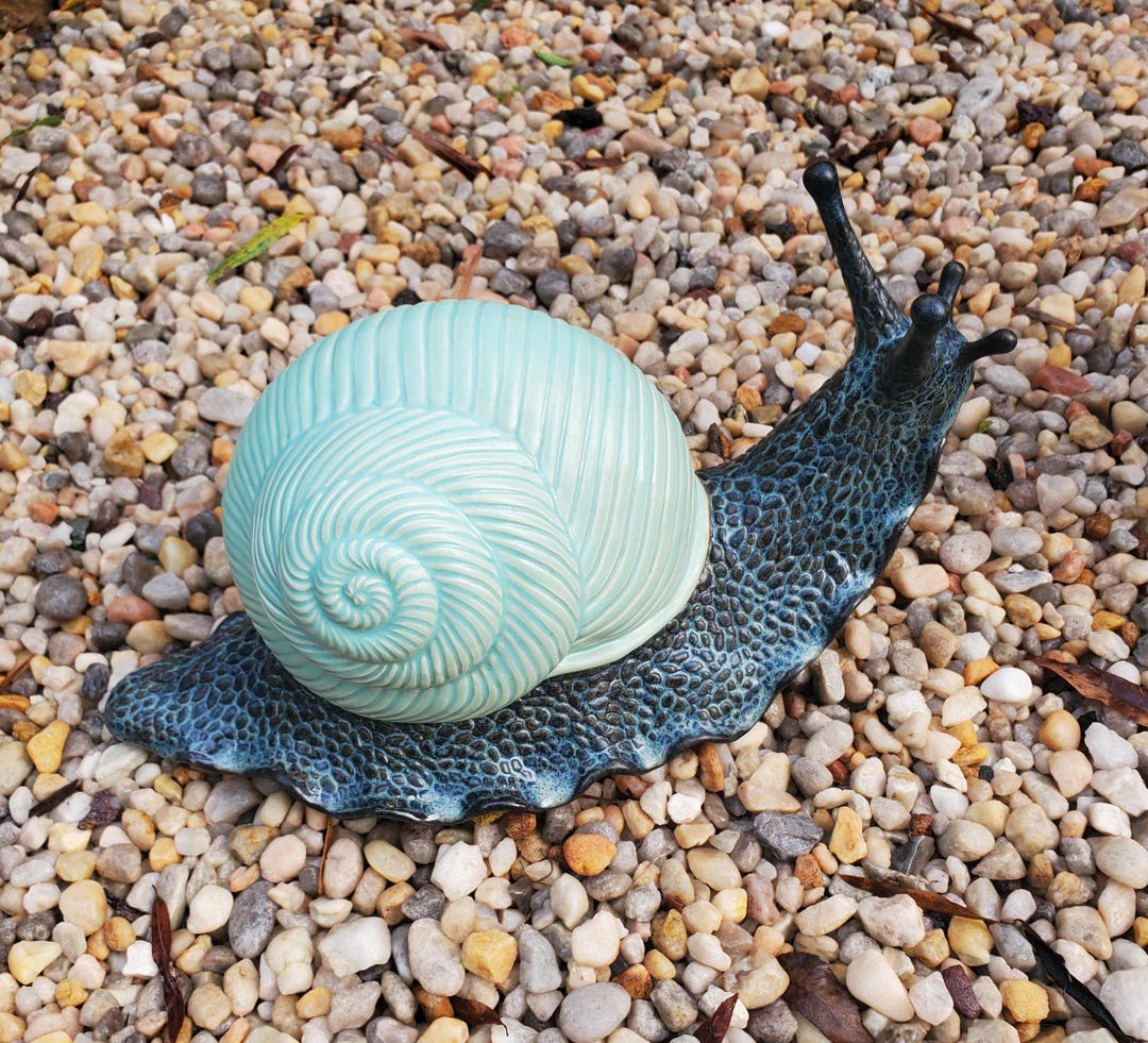 Large Snail Sculpture, Clay, Ceramic, Centerpiece, Garden Decoration ...