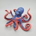 Ceramic Octopus Sculpture, Multicolored, Blue, Pink, Tentacles ...