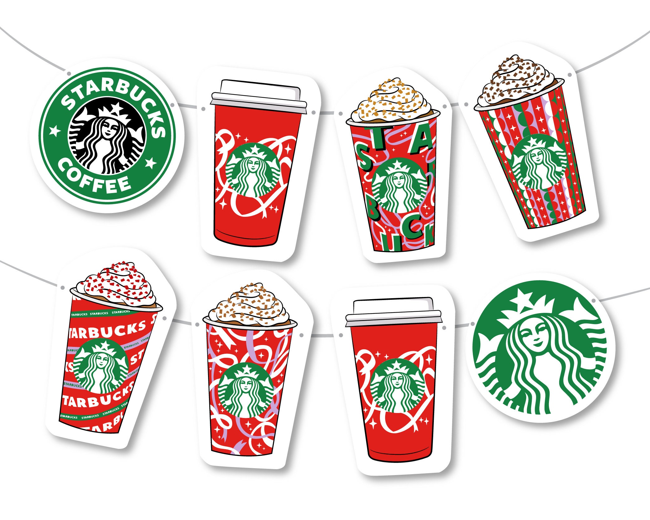 Starbucks Christmas Banner Starbucks Theme Party Starbucks - Etsy