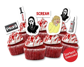 Ghostface Cupcake Toppers - Etsy Singapore