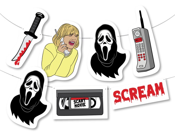 Scream Ghostface Horror Decor Door Wreath Halloween - Etsy