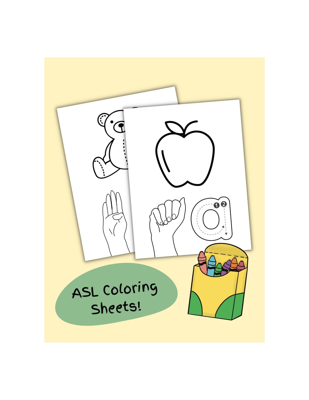 ASL Coloring Sheets (lowercase Bundle) - Etsy