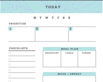 Colorful Creative Art Printable Digital Daily Planner Design to Make ...