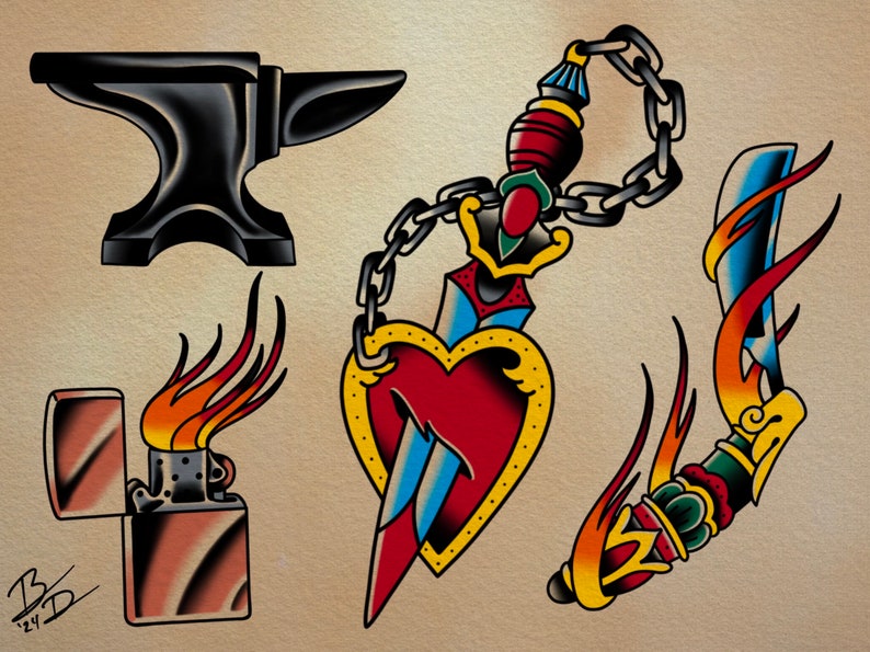 Traditional Flash Sheet #3 - Etsy