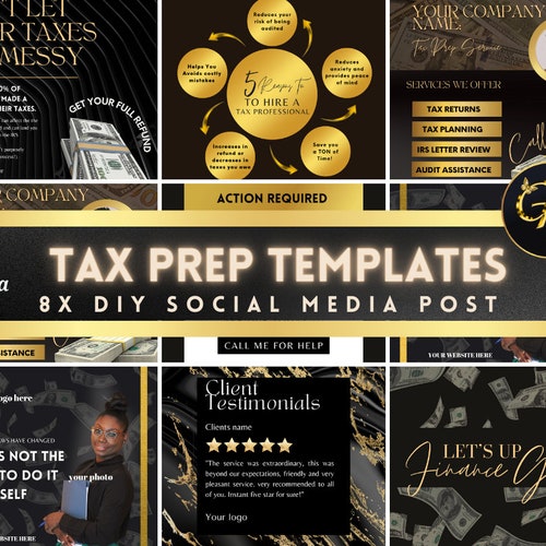 Tax Preparer Instagram Templatestax Preparation Accounting - Etsy