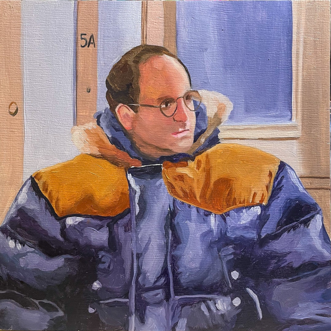 George Costanza, Seinfeld Painting, Goretex, Oil, 10x10 on Birch Board ...
