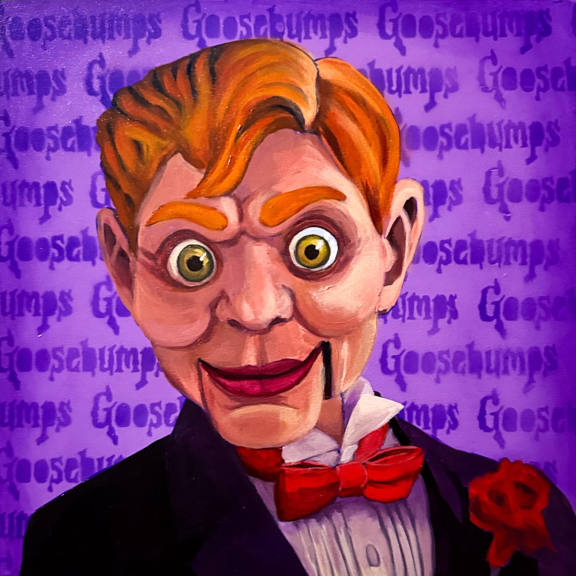 Original Goosebumps Pop Art Painting – 12x12 Acrylic and Oil Board, 90s ...