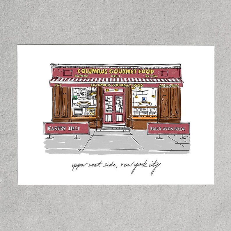 Prints Columbus Gourmet Food Deli: New York City Artwork NYC Storefront ...