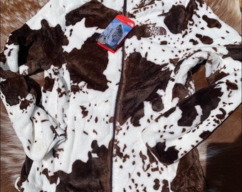 North Face Jacket Cow Print - Etsy New Zealand