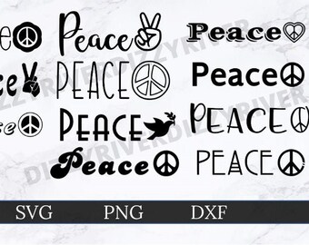 Peace Sign SVG Files Peace Symbol Cut Files Peace Logo - Etsy