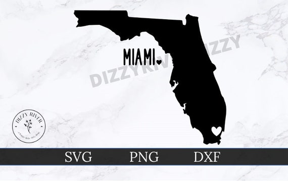Miami Florida SVG DXF PNG Cricut Cut File Silhouette | Etsy