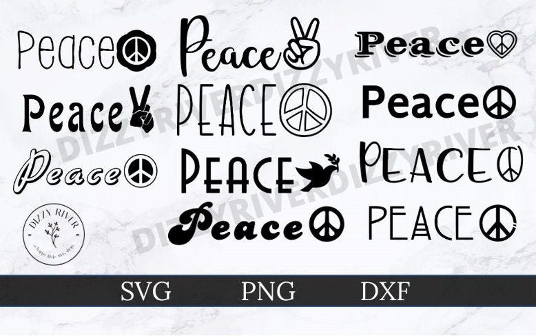 Peace Sign Bundle SVG | DXF | PNG | Cricut Cut File | Silhouette Cut ...