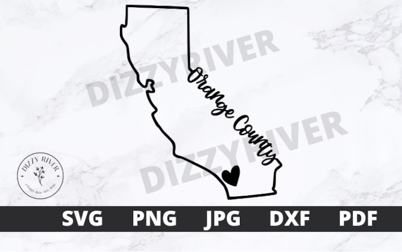 Orange County California SVG DXF PNG Jpg Pdf Cricut - Etsy