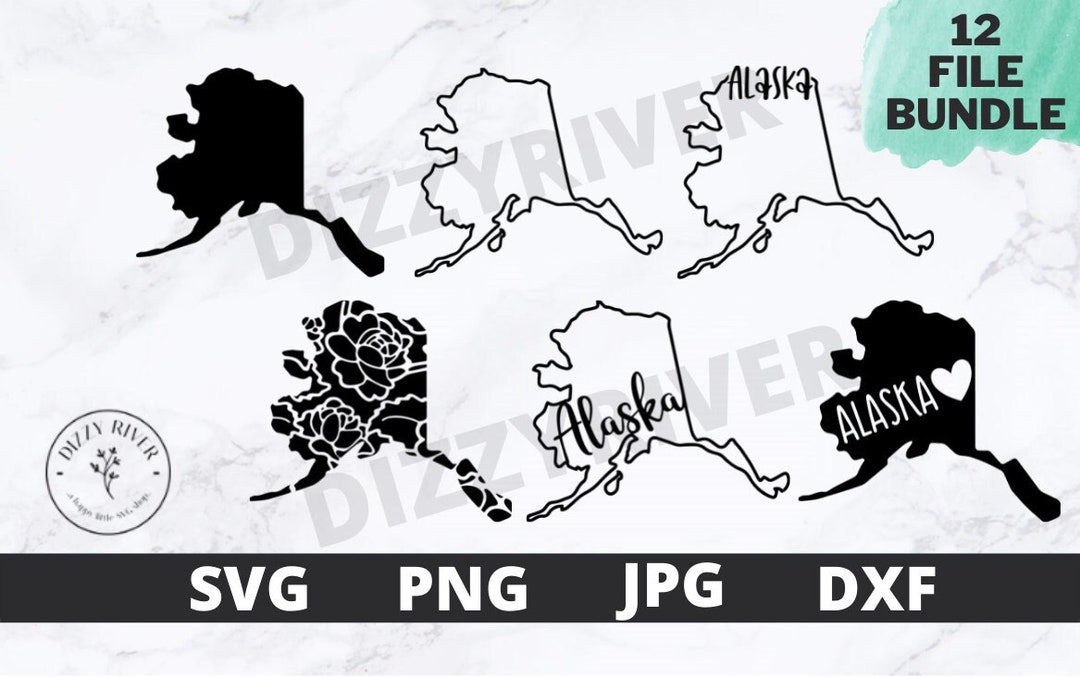 Alaska State Bundle SVG | DXF | PNG | Jpg | 12 Files | Cricut Cut File ...