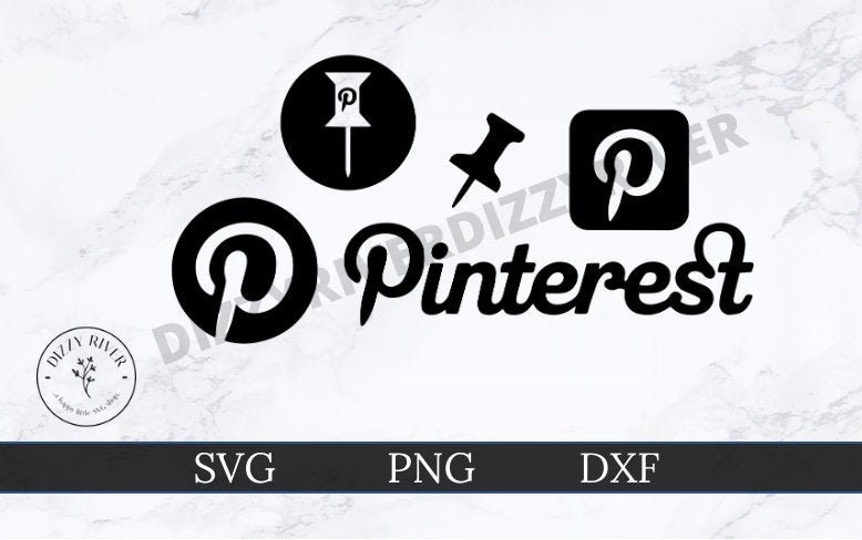 Pinterest Logo Bundle SVG DXF PNG Cricut Cut File - Etsy