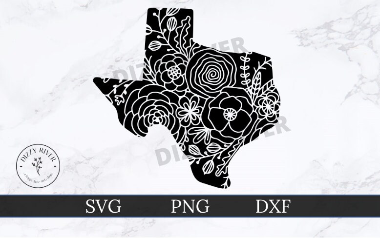 Texas State Floral SVG DXF PNG Cricut Cut File - Etsy