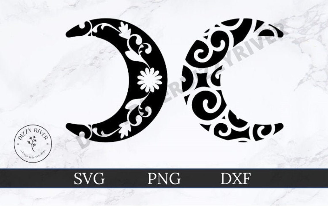 Floral Moons DXF PNG Cricut Cut File Silhouette Cut - Etsy Singapore