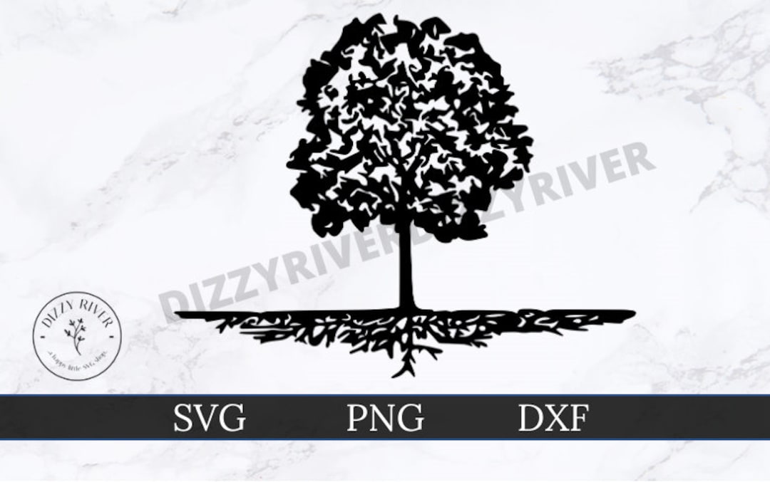Tree With Roots SVG | DXF | PNG | Cricut Cut File | Silhouette Cut File ...