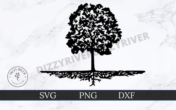 Tree With Roots SVG DXF PNG Cricut Cut File Silhouette | Etsy