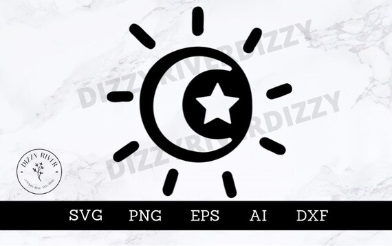 Sun Moon and Star SVG DXF PNG Ai Eps Cricut Cut File - Etsy