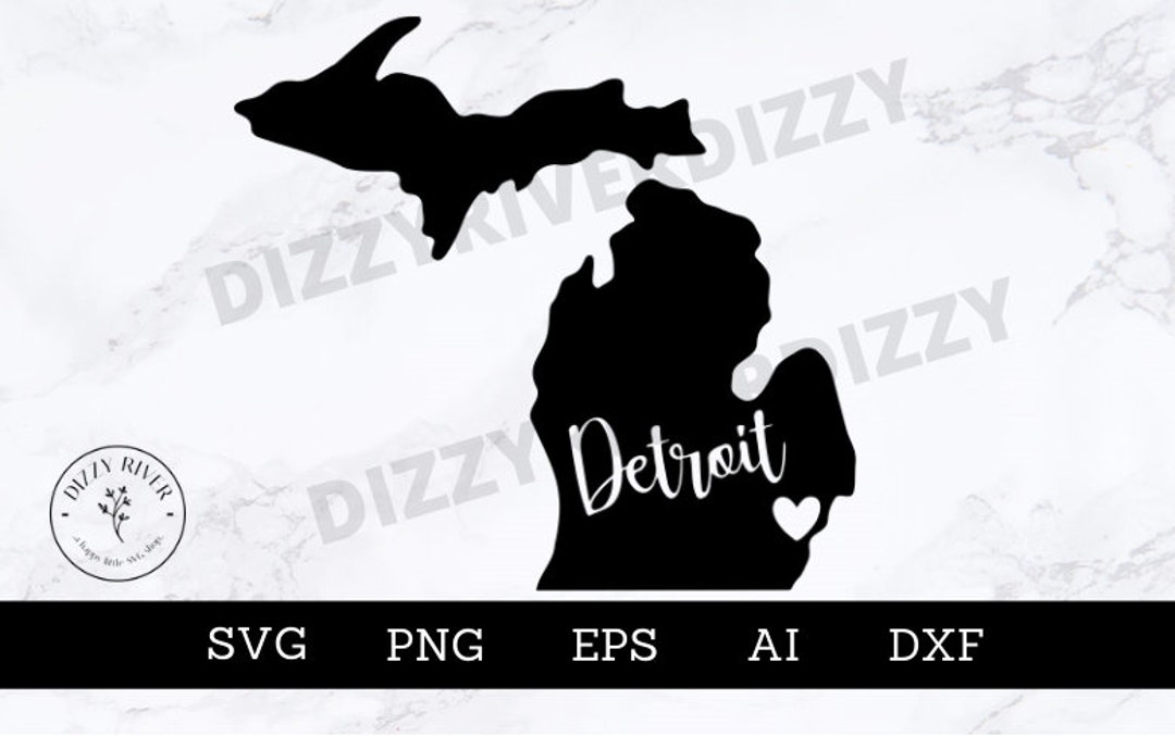 Detroit Michigan SVG | DXF | PNG | Cricut Cut File | Silhouette Cut ...