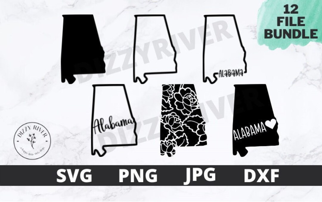 Alabama State Bundle SVG | DXF | PNG | Jpg | 12 Files | Cricut Cut File ...