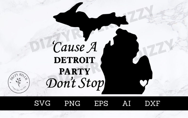Detroit Michigan SVG DXF PNG Cricut Cut File - Etsy