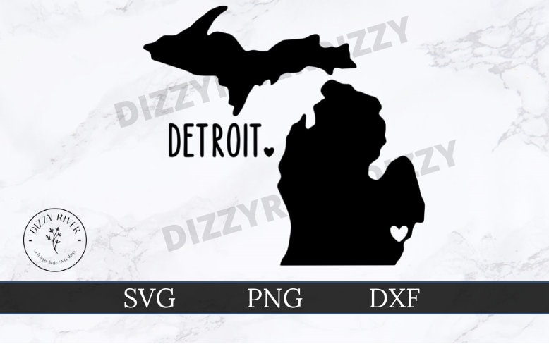 Detroit Michigan SVG DXF PNG Cricut Cut File - Etsy