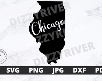 Chicago Illinois SVG DXF PNG Cricut Cut File - Etsy