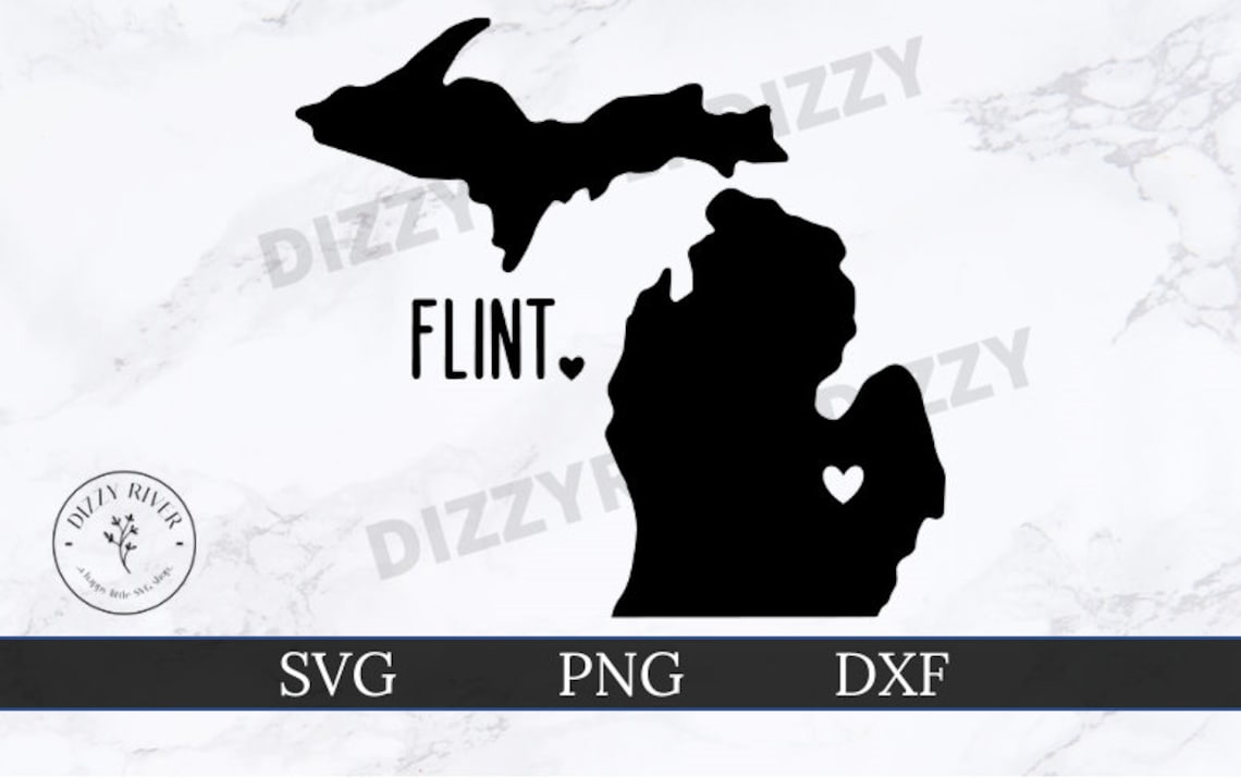 Flint Michigan SVG / DXF / PNG / Cricut Cut File / Silhouette Cut File ...