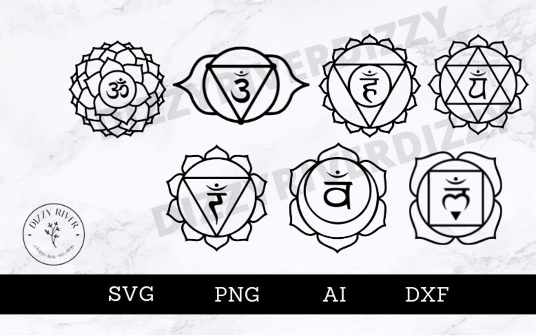 Chakras | Seven Chakras | SVG | DXF | PNG| Ai | Cricut Cut File ...