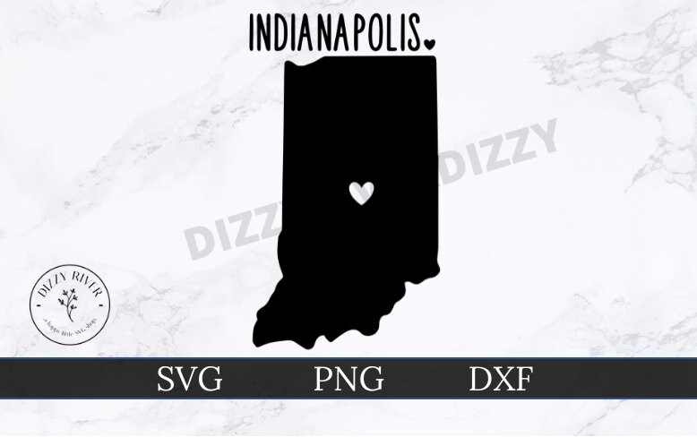 Indianapolis Indiana SVG DXF PNG Cricut Cut File - Etsy
