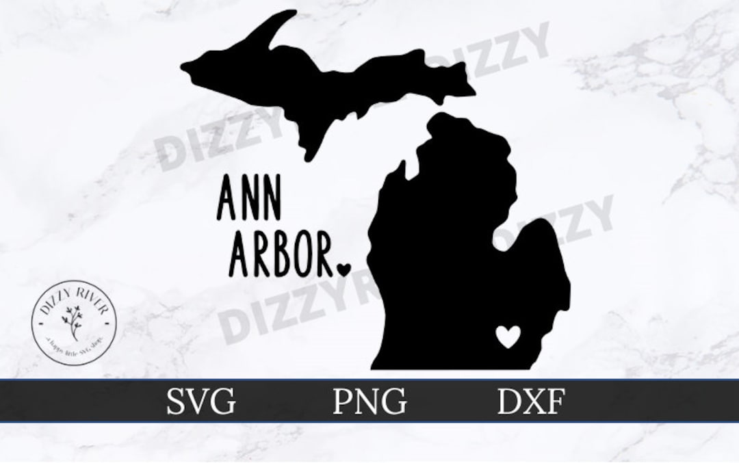Ann Arbor Michigan SVG | DXF | PNG | Cricut Cut File | Silhouette Cut ...