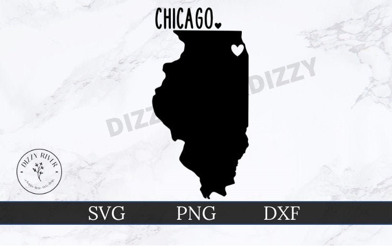 Chicago Illinois SVG DXF PNG Cricut Cut File | Etsy