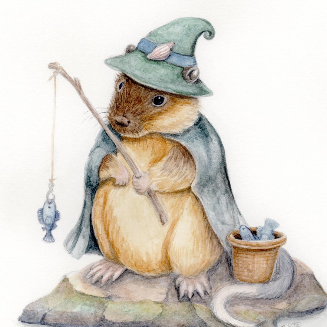 Rakali | Native Australian Water Rat | A4 Print | Fantasy Magical World ...