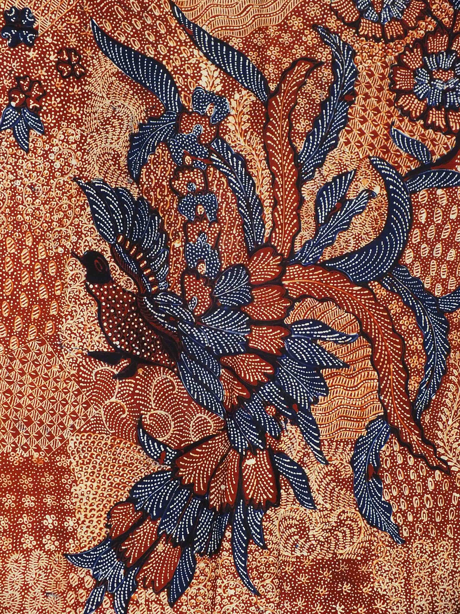 Hand Drawn Indonesian Batik With Phoenix Design, Made in Indonesia ...