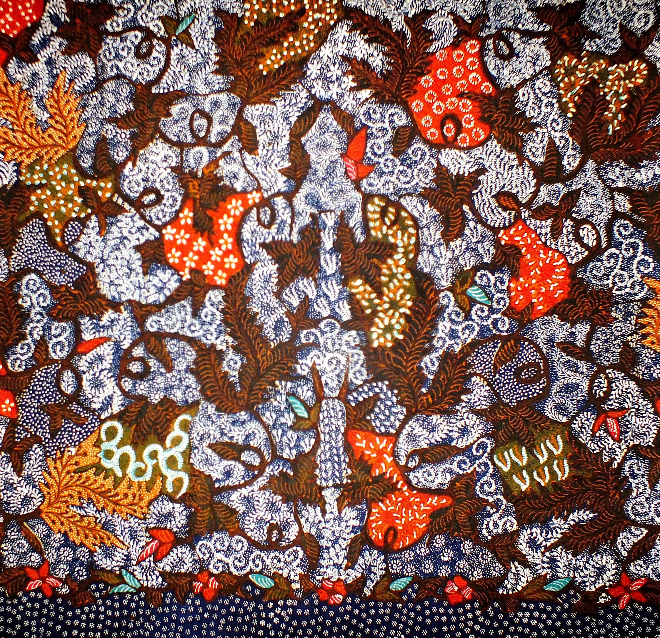 Hand Drawn Indonesian Batik With Floral Design, Made in Indonesia, Full ...
