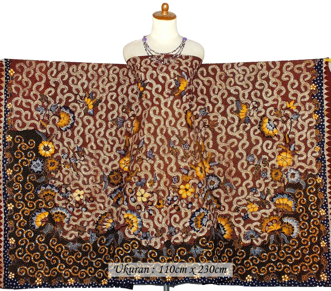 Handgezeichnete indonesische Batik mit Blumenmuster, Made in Indonesien ...