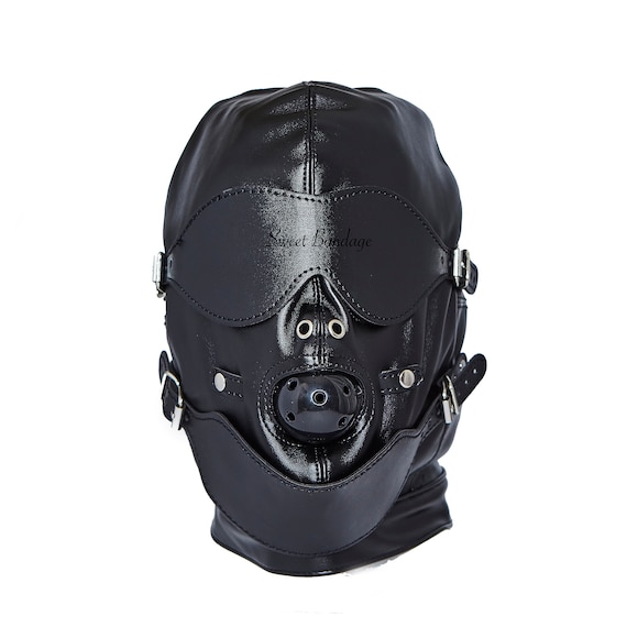 Luxury BDSM Mask With Ball Gag Vegan Leather Gimp Mask With | Etsy