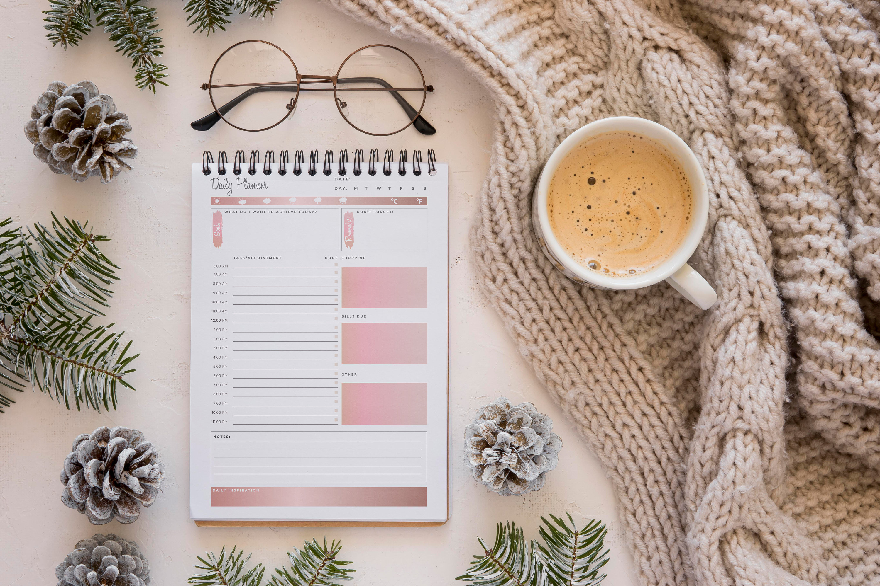 Undated Planner Daily Tracker Printable PDF A4 Letter & | Etsy