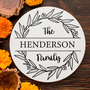 Last Name SVG Family Name SVG Wreath Surname Svg Png Dxf - Etsy