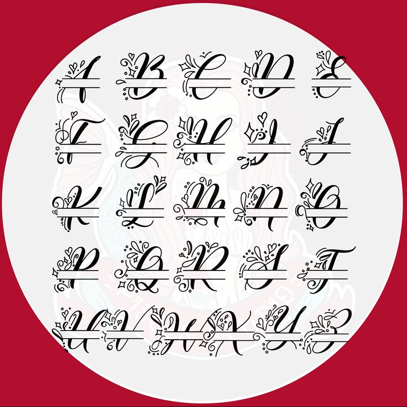 Split Monogram SVG EPS DXF Png Cut Files Alphabet Monogram - Etsy Australia