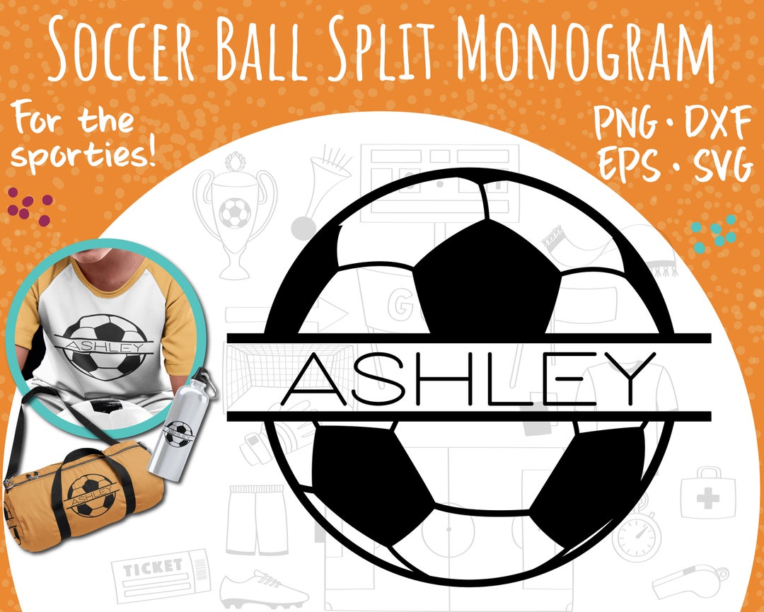 Split Soccer Ball SVG Split Soccer Ball Monogram Soccer - Etsy