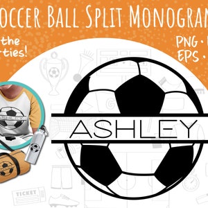 Split Soccer Ball SVG, Split Soccer Ball Monogram, Soccer Balls Svg ...